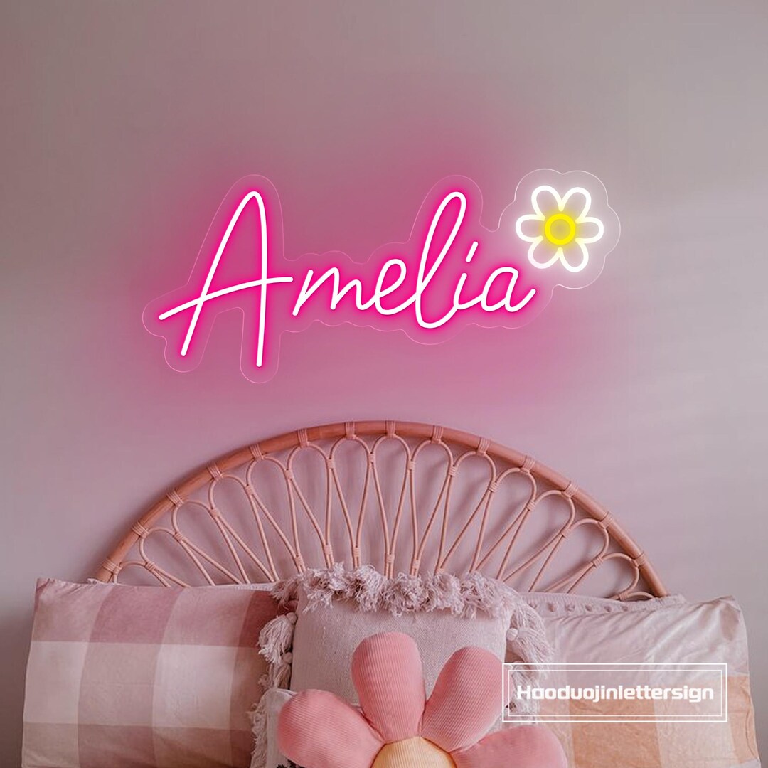Custom Name LED Neon Sign for Kids, Personalized Girl Baby Room ...