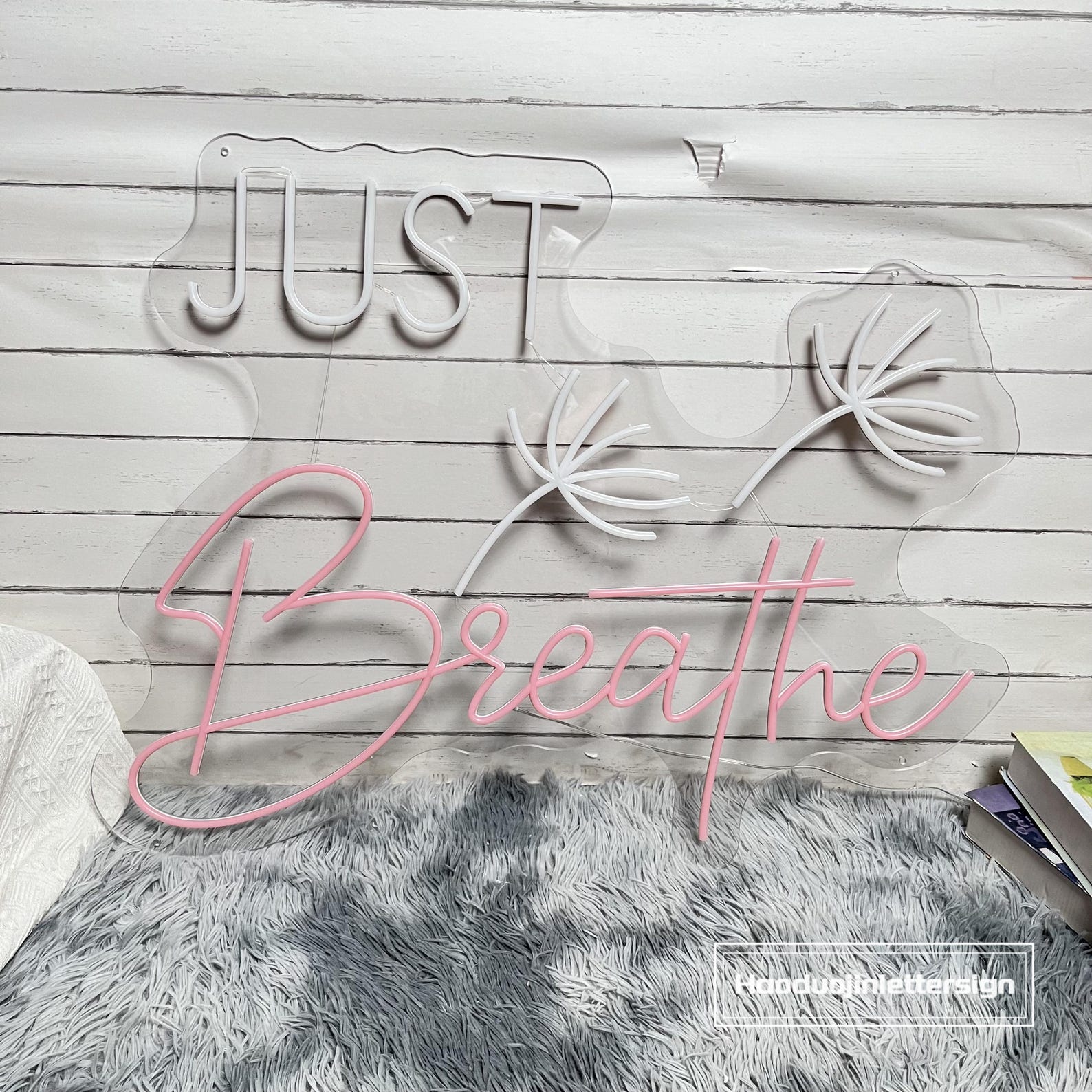 Just Breathe Dandelion LED Neon Sign: Yoga Studio Decor - Etsy