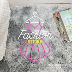 Fashion Store Neon Sign, Custom Clothing Boutique Wardrobe Hanger LED ...