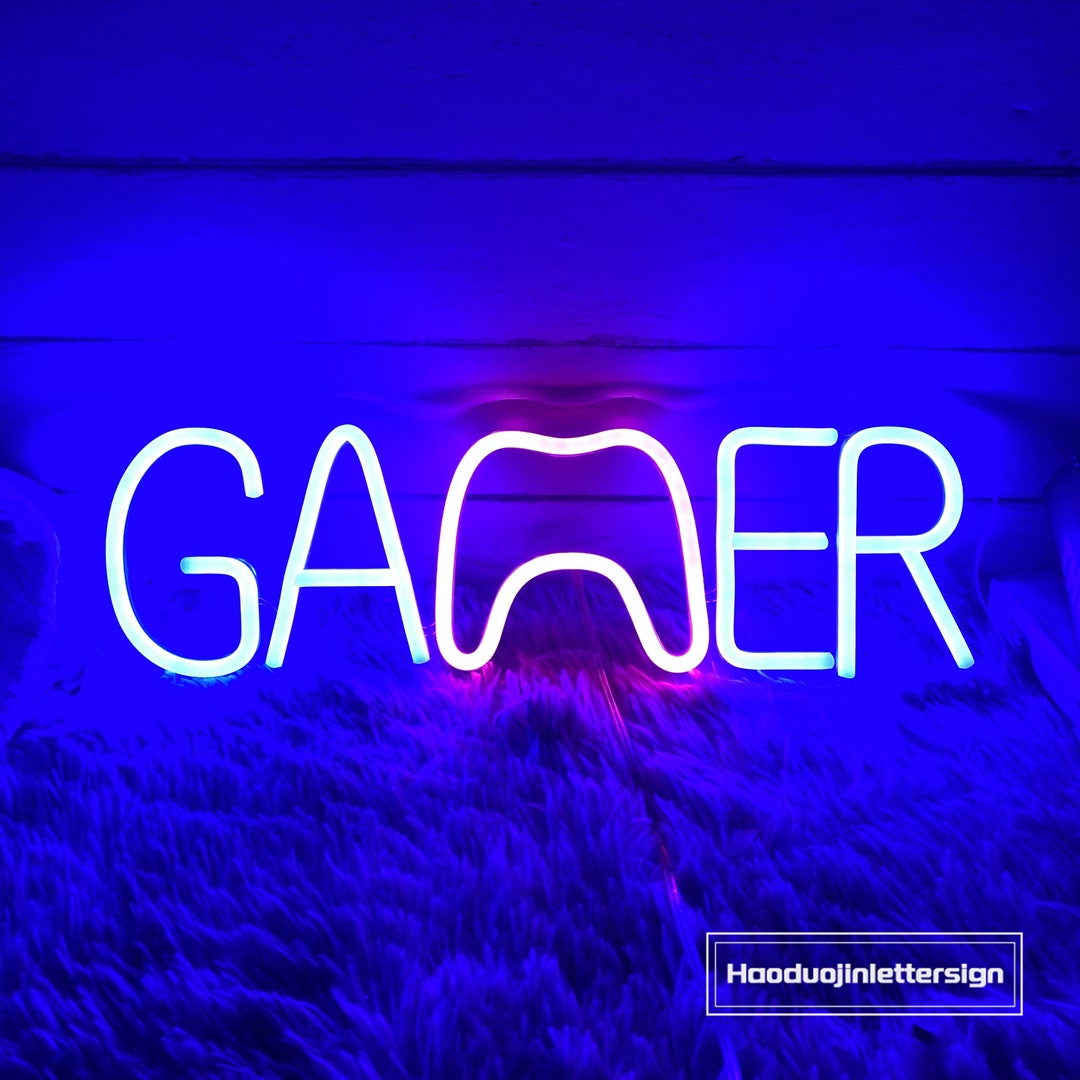 Gamer Neon Sign Custom Game Room LED Neon Light up Sign Gaming Room ...