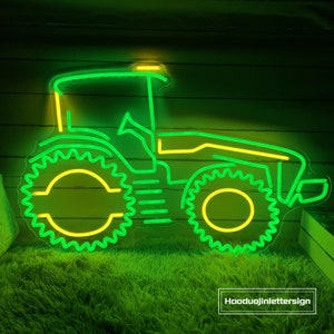 Tractor Neon Sign, Custom Vehicle LED Neon Sign Night Light Farm Salon ...