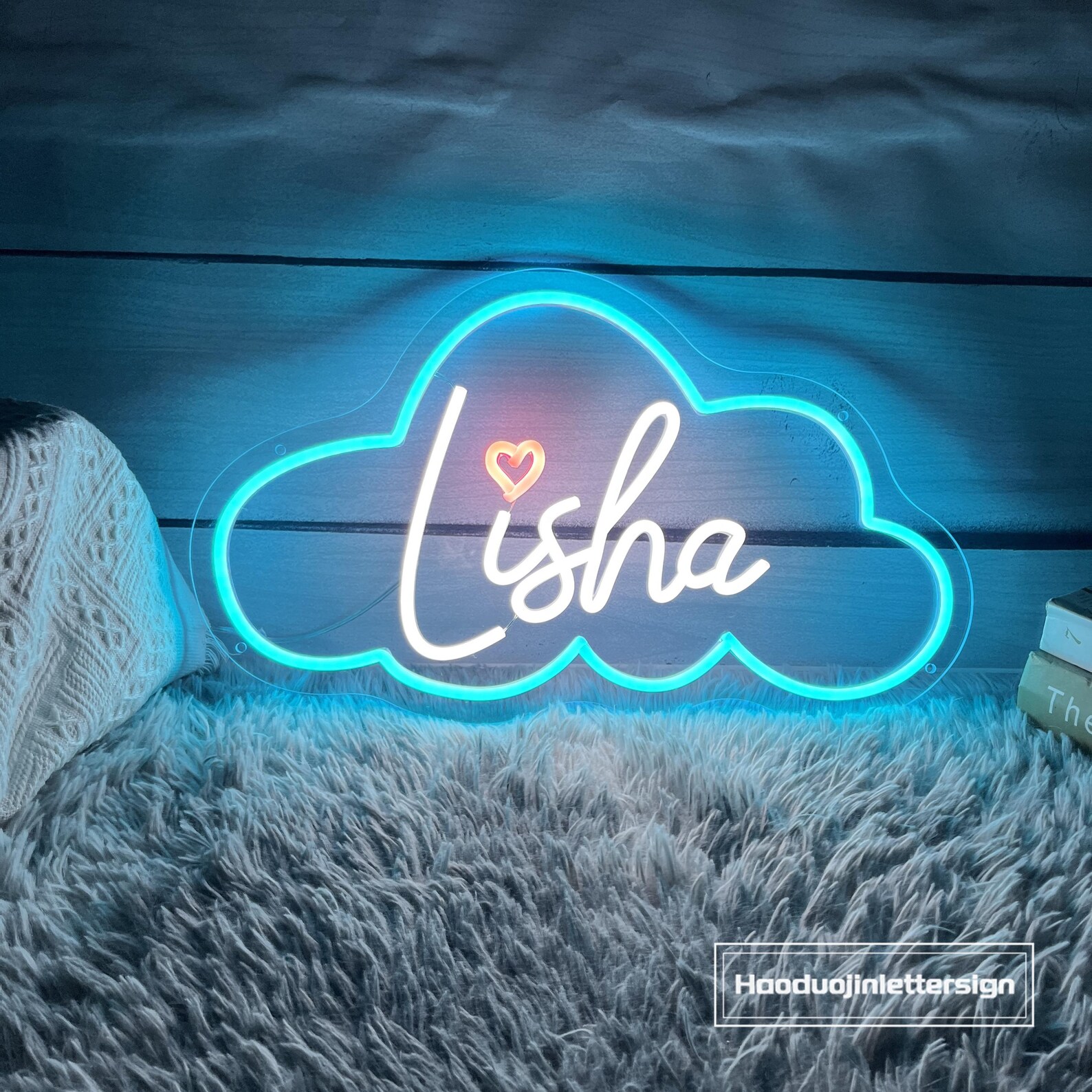 Custom Cloud Name Neon Sign, Personalized Girl Baby Kid's Room LED Neon ...