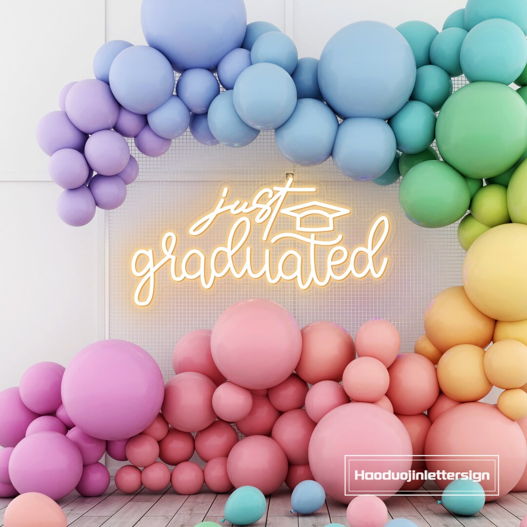 Just Graduated Neon Sign, Custom Congrats Grad LED Neon Light Prom 2024 ...