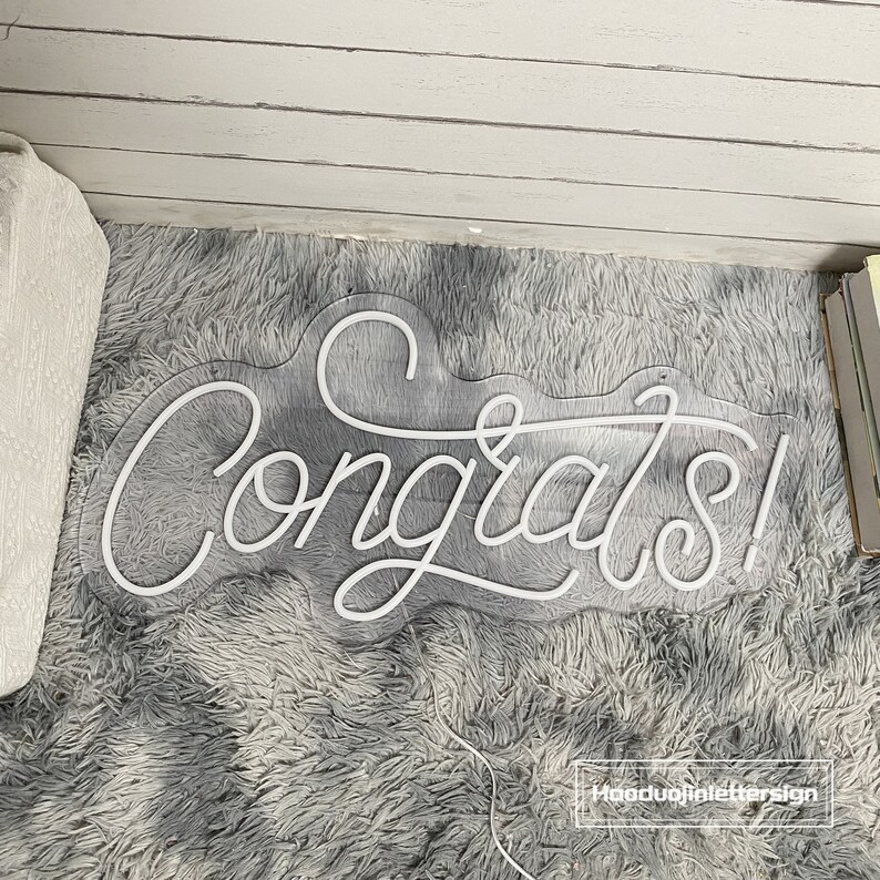 Congrats! LED Neon Sign, Custom Congrats Grad Neon Light, Prom Party ...