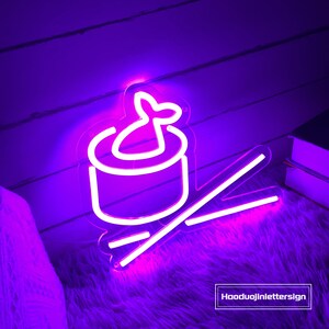 Sushi Roll Chopsticks LED Neon Sign: Japanese Restaurant Decor - Etsy