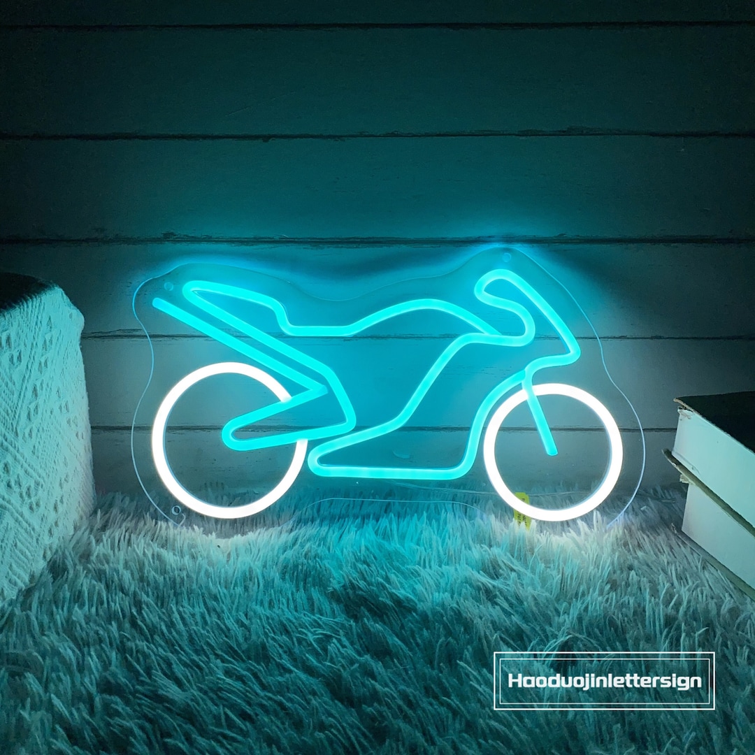 Motorcycle Neon Sign, Custom Garage Motorbike Sportbike LED Neon Light ...