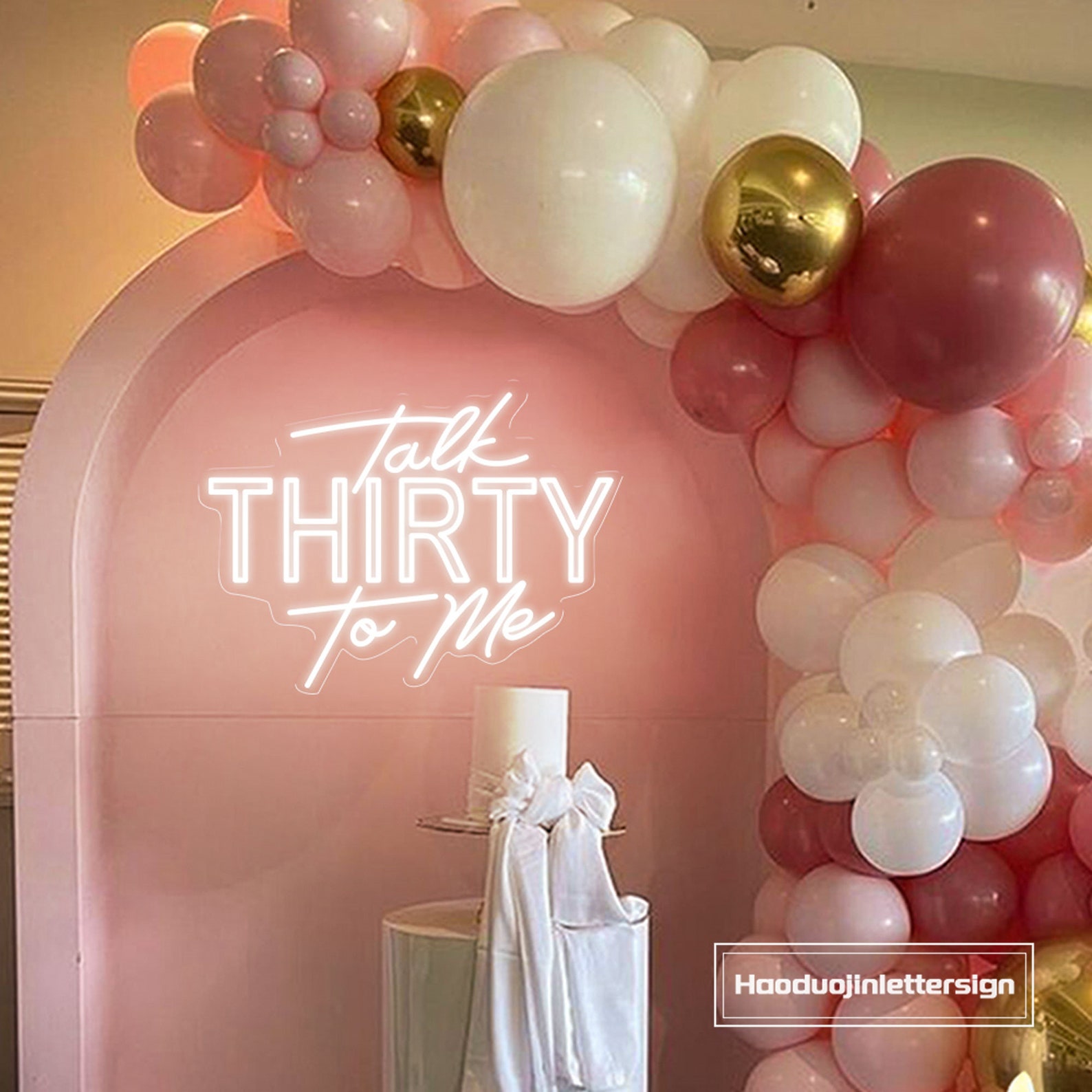 Talk Thirty to Me Neon Sign 30th Birthday Decorations Talk 30 to Me ...