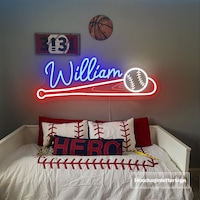 Baseball Drip Neon Sign: Sports Nursery Decor, Gift for Baseball Fans ...