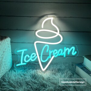 Ice Cream Custom Restaurant LED Neon Sign Light up Sign Home Wall Decor ...