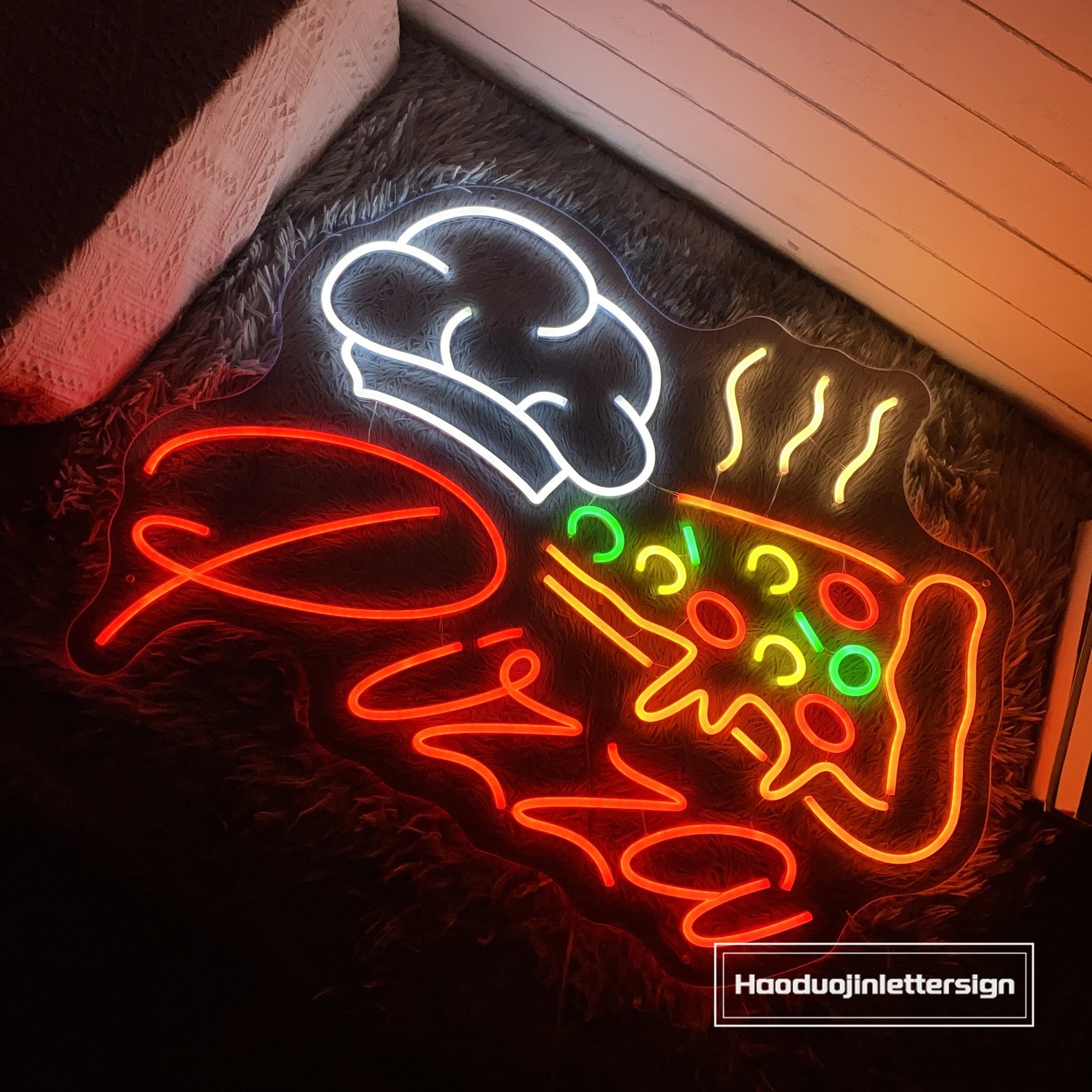 Pizza Neon Sign: Custom LED Fast Food Decor - Etsy