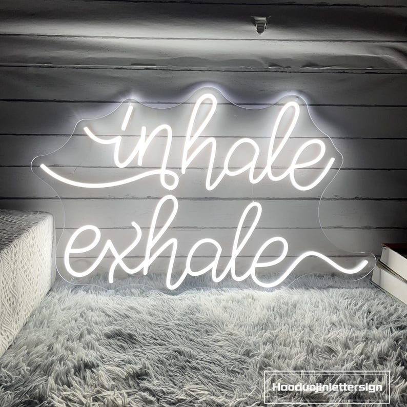 Inhale Exhale LED Neon Sign: Yoga Studio Wall Art - Etsy