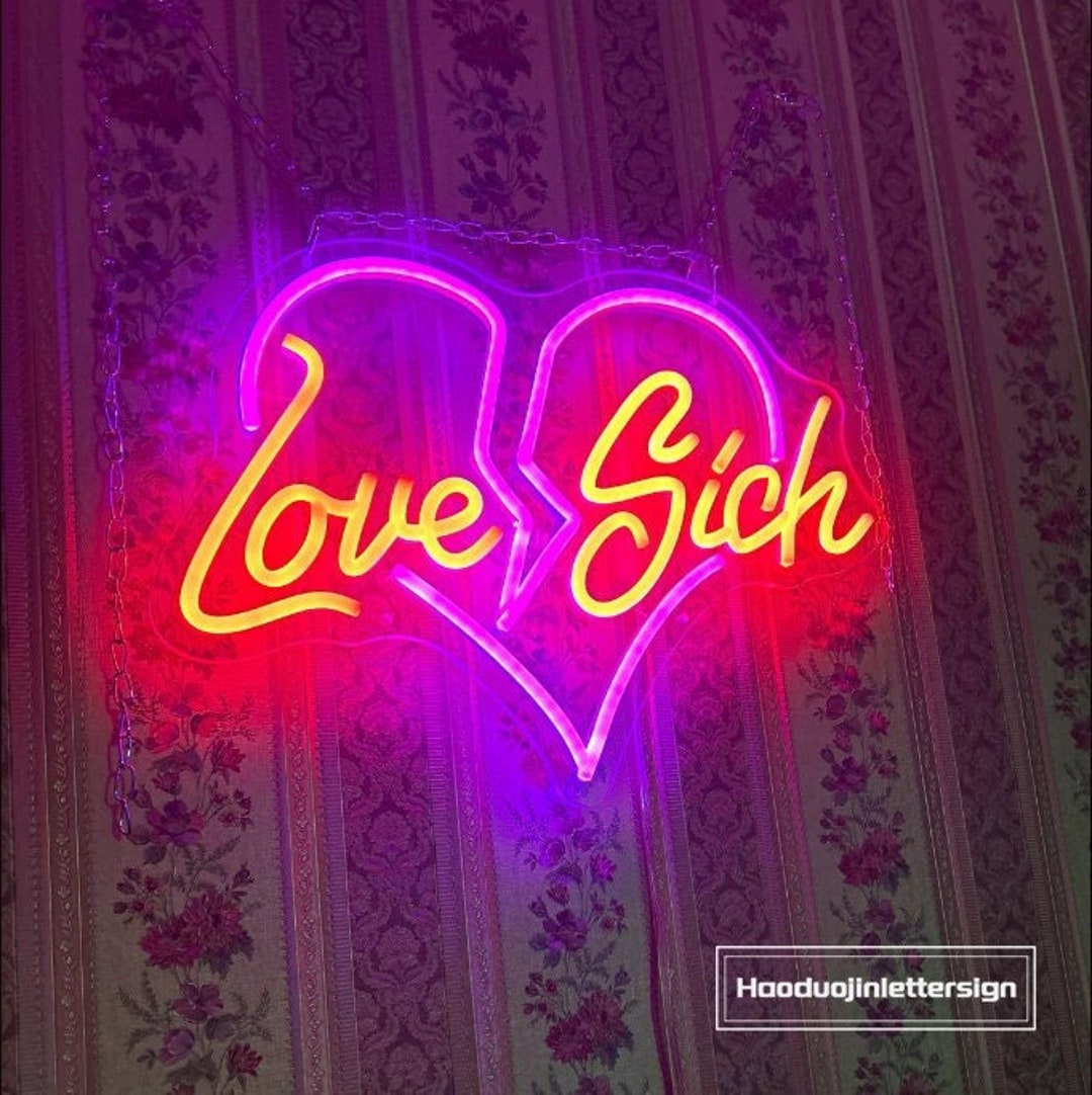 Love Sick LED Neon Sign: Heartbreak Decor, Valentine's Gift - Etsy