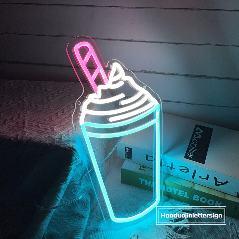 Milkshake Smoothie Ice Cream Custom Restaurant LED Neon Sign - Etsy