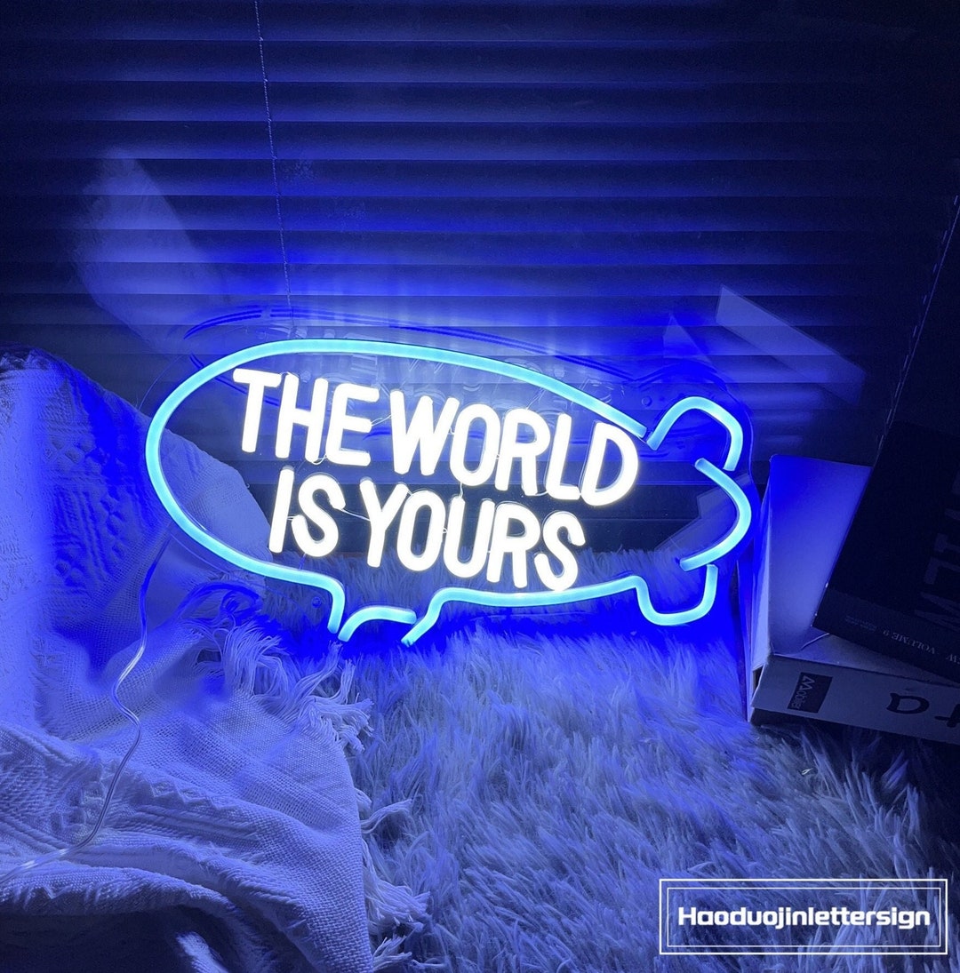 The World is Yours Blimp Custom LED Neon Sign Neon Light Illuminated Teenagers Childrens Kids ...
