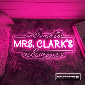 Custom Teacher Name Neon Sign, Personalized Teacher Name LED Neon Light ...