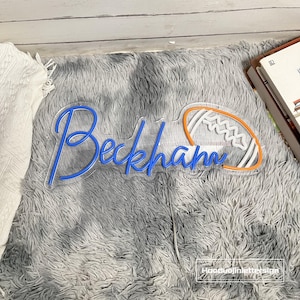 Custom Rugby Neon Sign, Football Name Boy's Bedroom Nursery Wall Decor ...