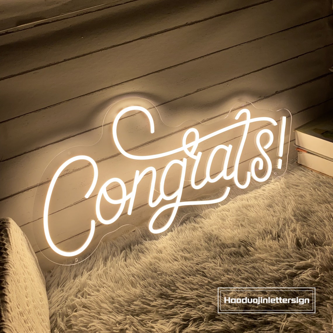 Congrats! LED Neon Sign, Custom Congrats Grad Neon Light, Prom Party ...