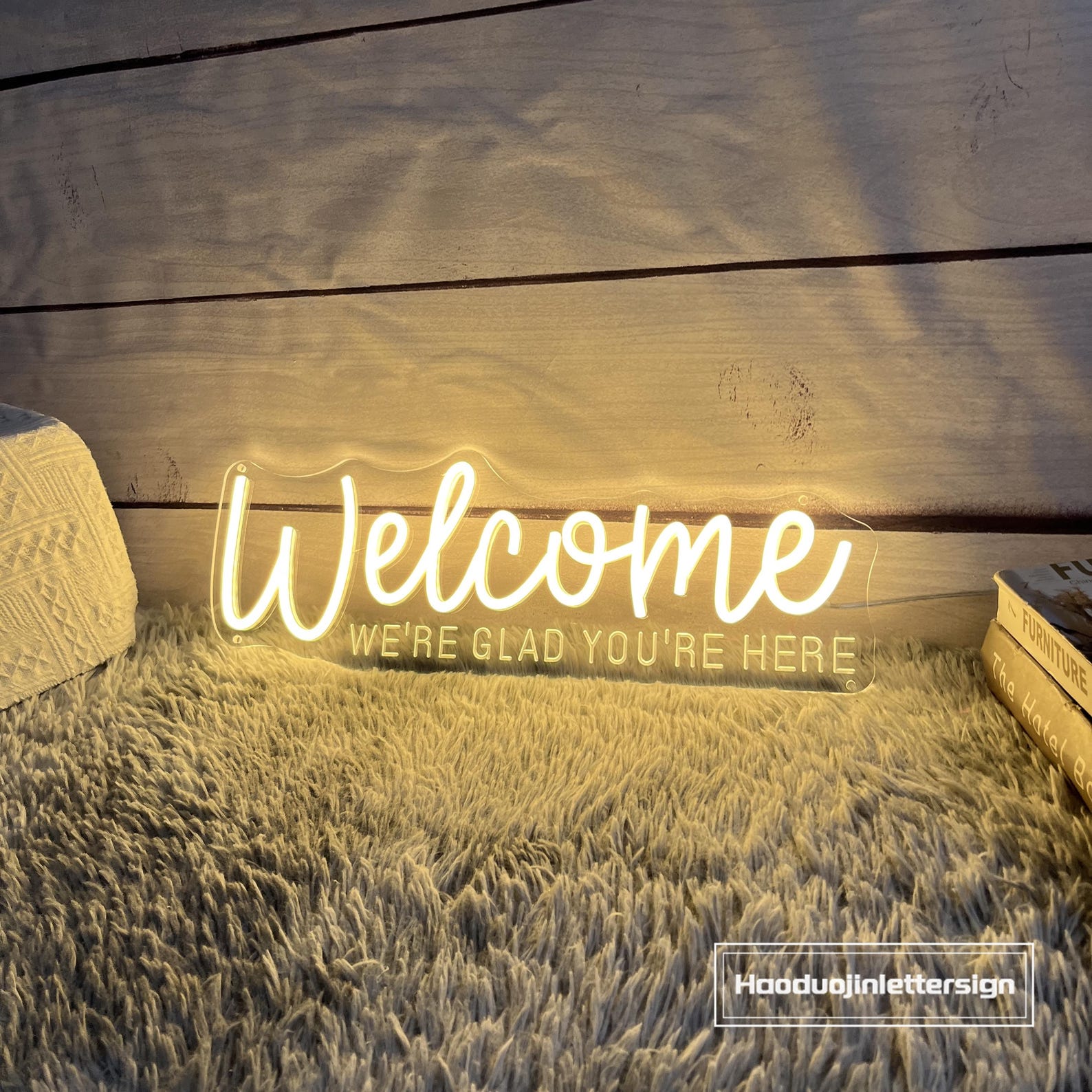 Welcome We're so Glad You're Here Neon Sign, Church Entry Way, Welcome Door Sign for Office ...