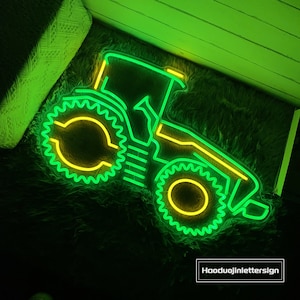 Tractor Neon Sign, Custom Vehicle LED Neon Sign Night Light Farm Salon ...