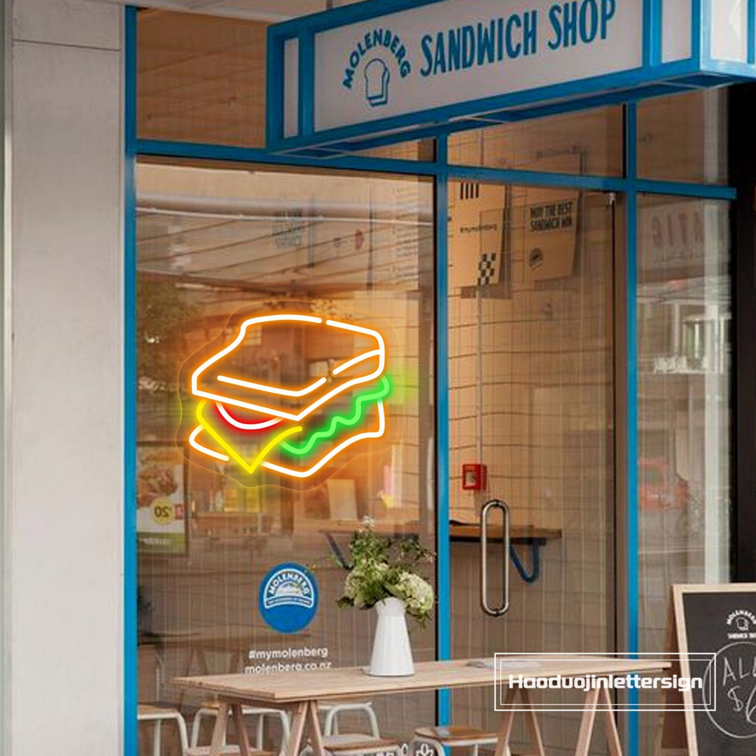 Sandwiches Neon Sign, Custom Sandwich Shop Burger Restaurant LED Neon ...