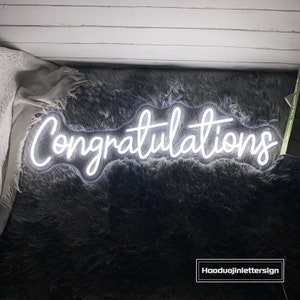 Congratulations Neon Sign, Custom Grad Party LED Neon Light Congrats ...