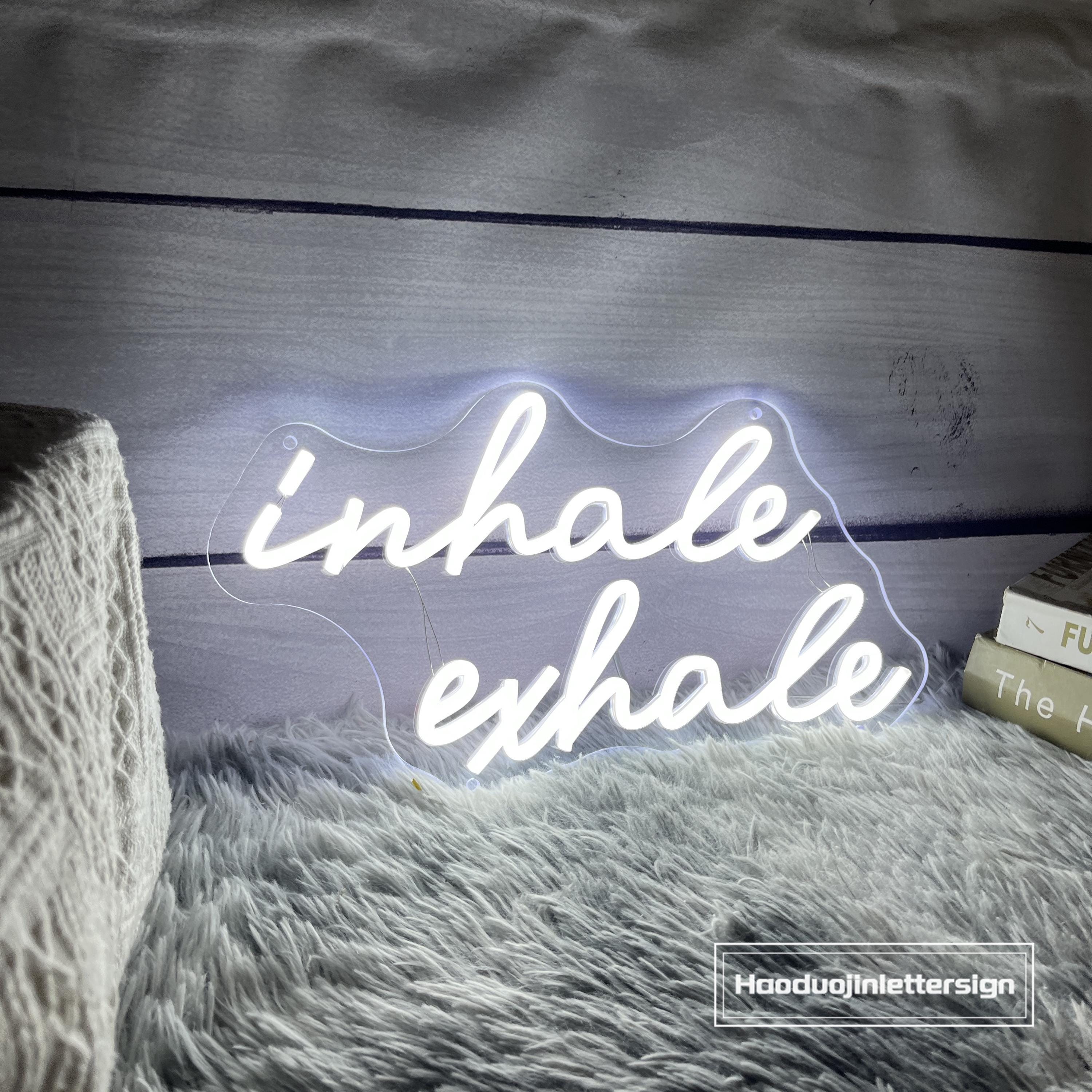 Inhale Exhale LED Neon Sign, Custom Yoga Studio Yoga Room Pilates Decor ...
