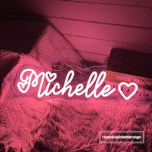 Custom Name LED Neon Sign Girl Personalized Christmas Gift Night Light ...