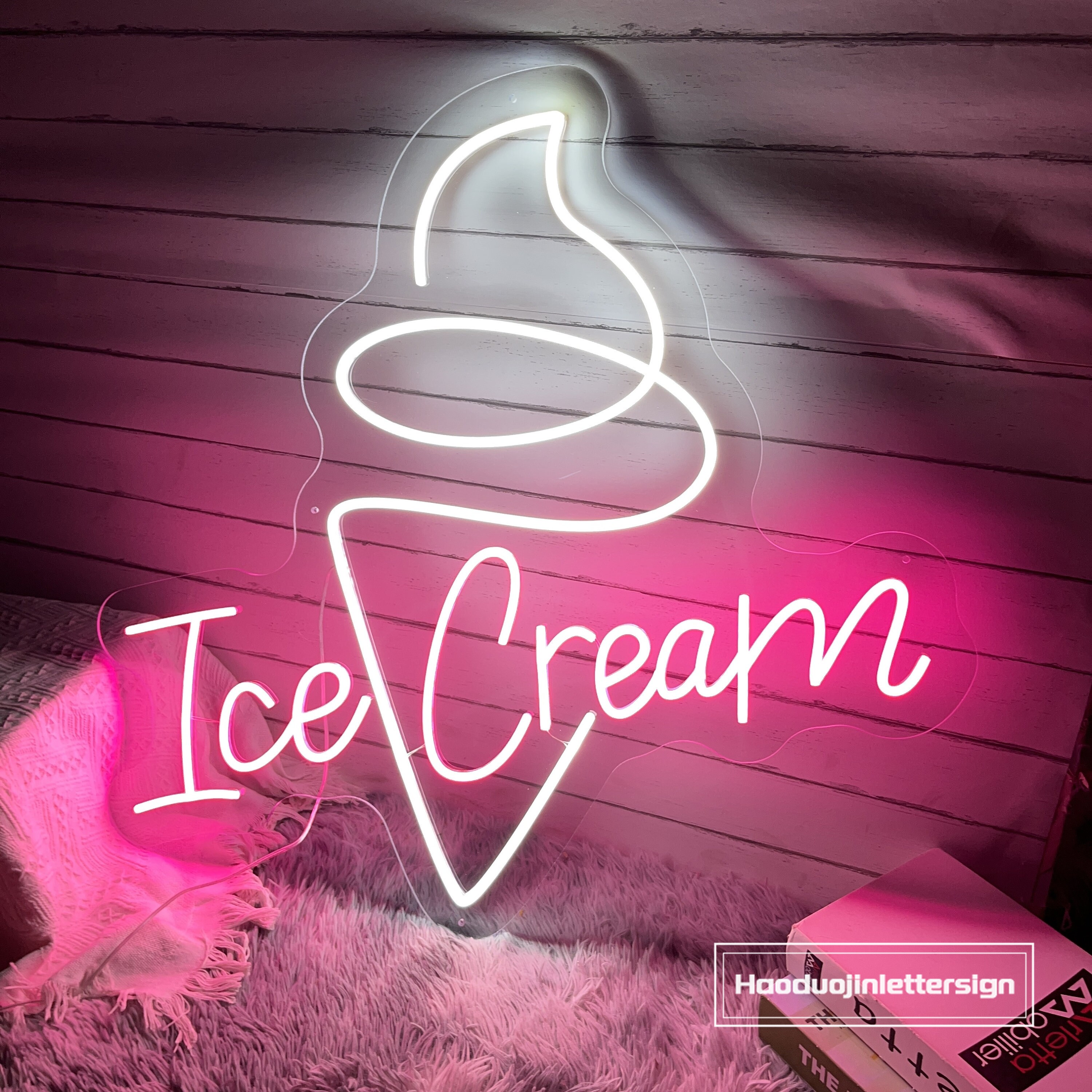 Ice Cream Custom Restaurant LED Neon Sign Light up Sign Home - Etsy