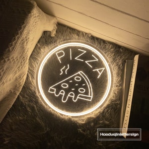 USB 3D Engraved Pizza Slice LED Neon Sign Custom Pizza Coffee Shop Cafe ...