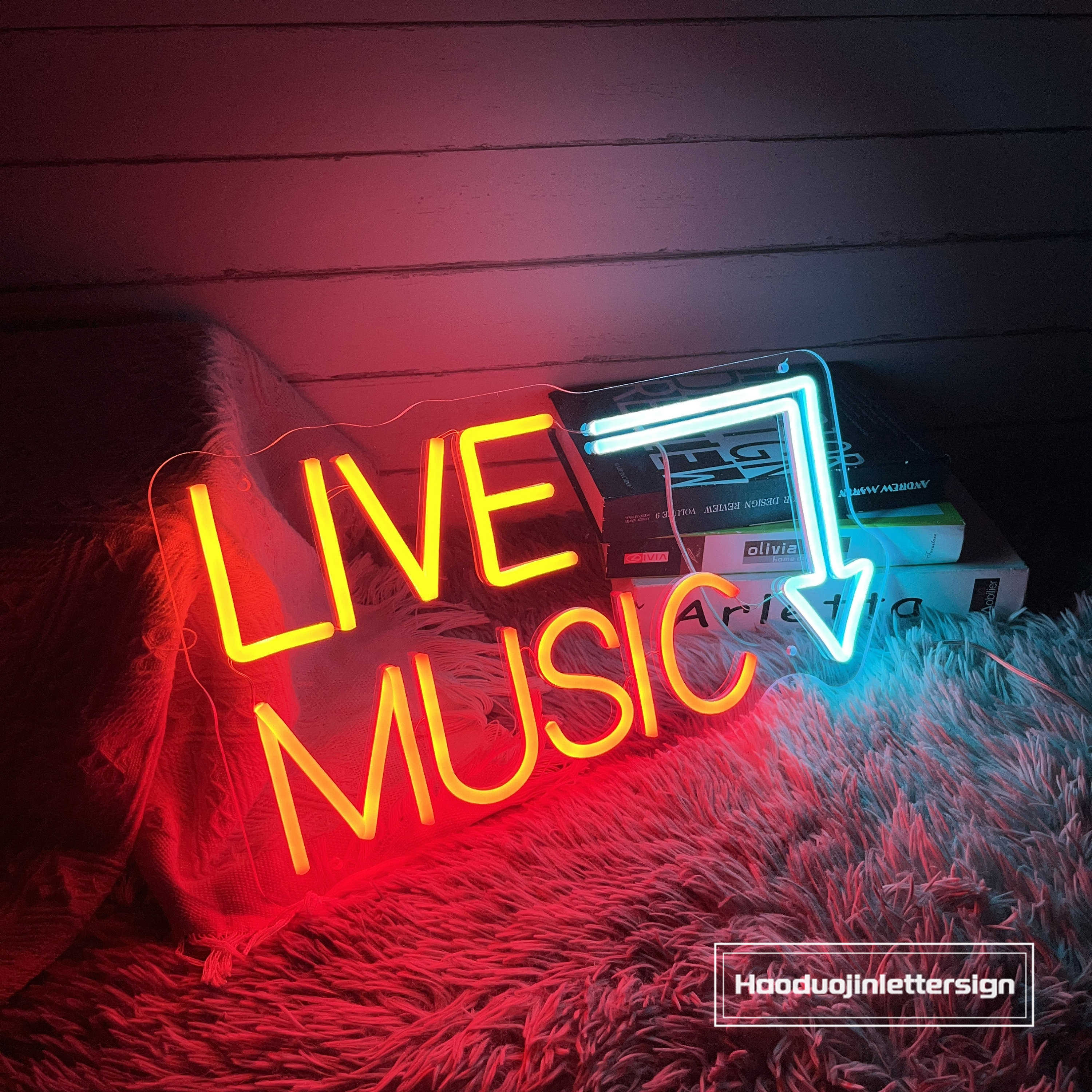 LIVE MUSIC LED Neon Sign, Custom Music Studio Neon Light Sign ...