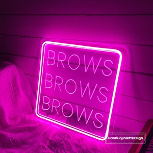USB 3D Engraved Brows Brows Brows LED Neon Sign Custom Brows Lashes ...