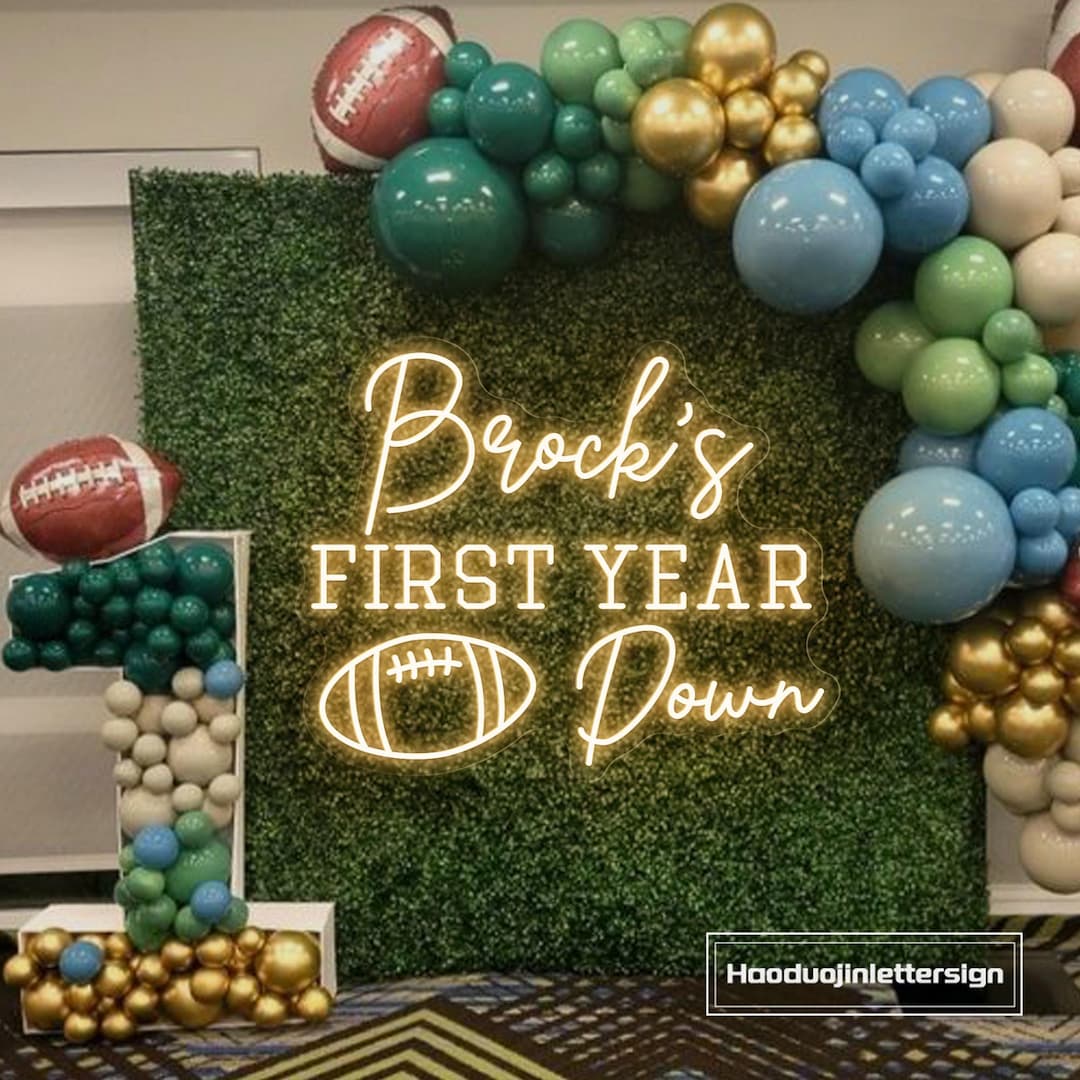 Custom First Year Down Neon Sign, Football Name Neon Light Sign for ...