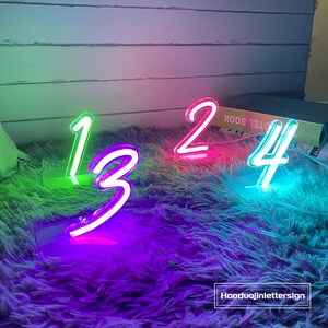 12cm Neon Table Number Light Mini Number Usb/battery Powered LED Neon ...