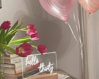 Hello Thirty Neon Table Signs - Etsy