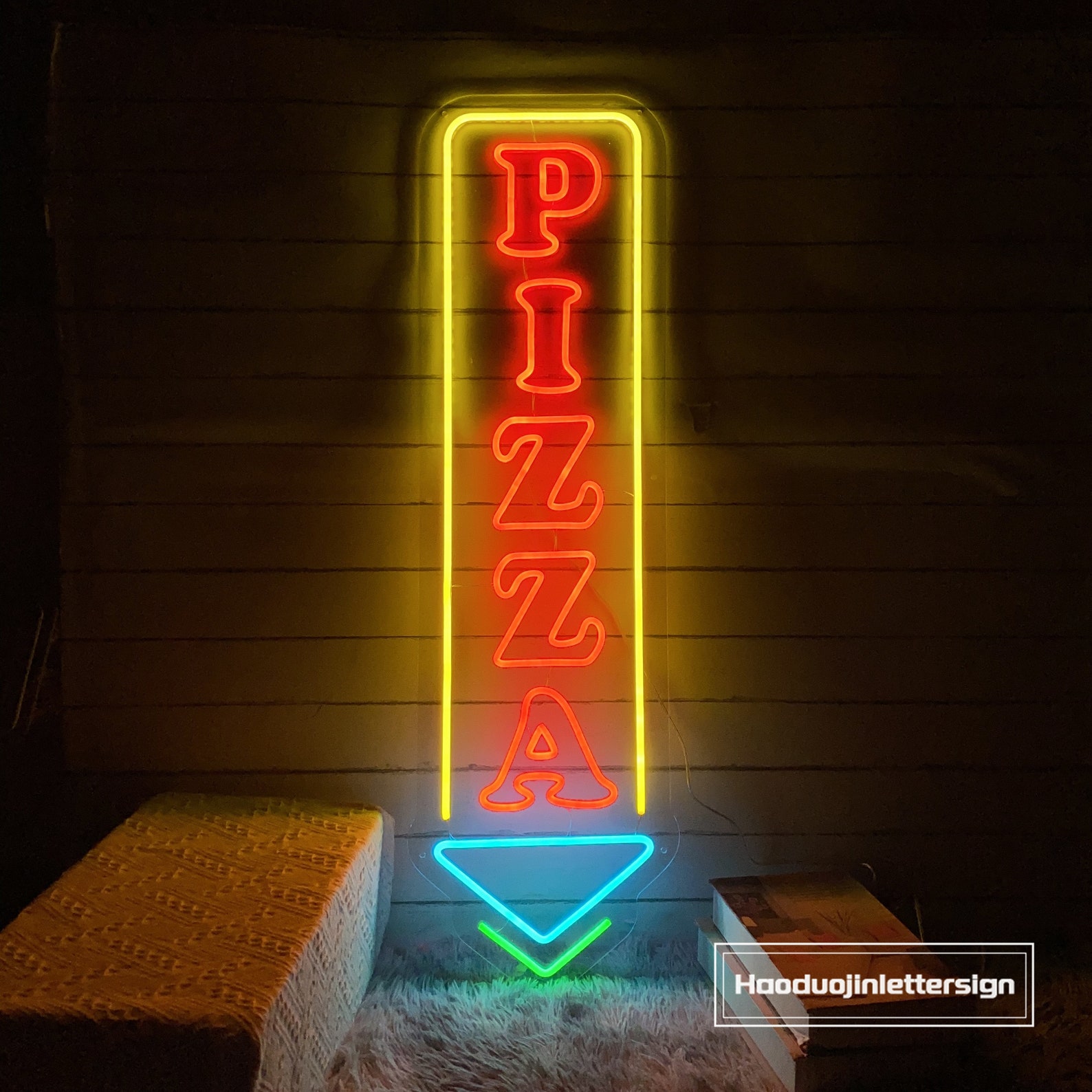 Pizza Arrow Neon Sign, Custom Pizza Restaurant LED Neon Light Fast Food ...