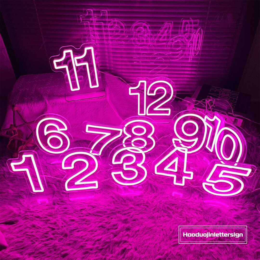 Wedding Table Decor 9.5" Hight Number USB Neon Led Light Signs Birthday ...