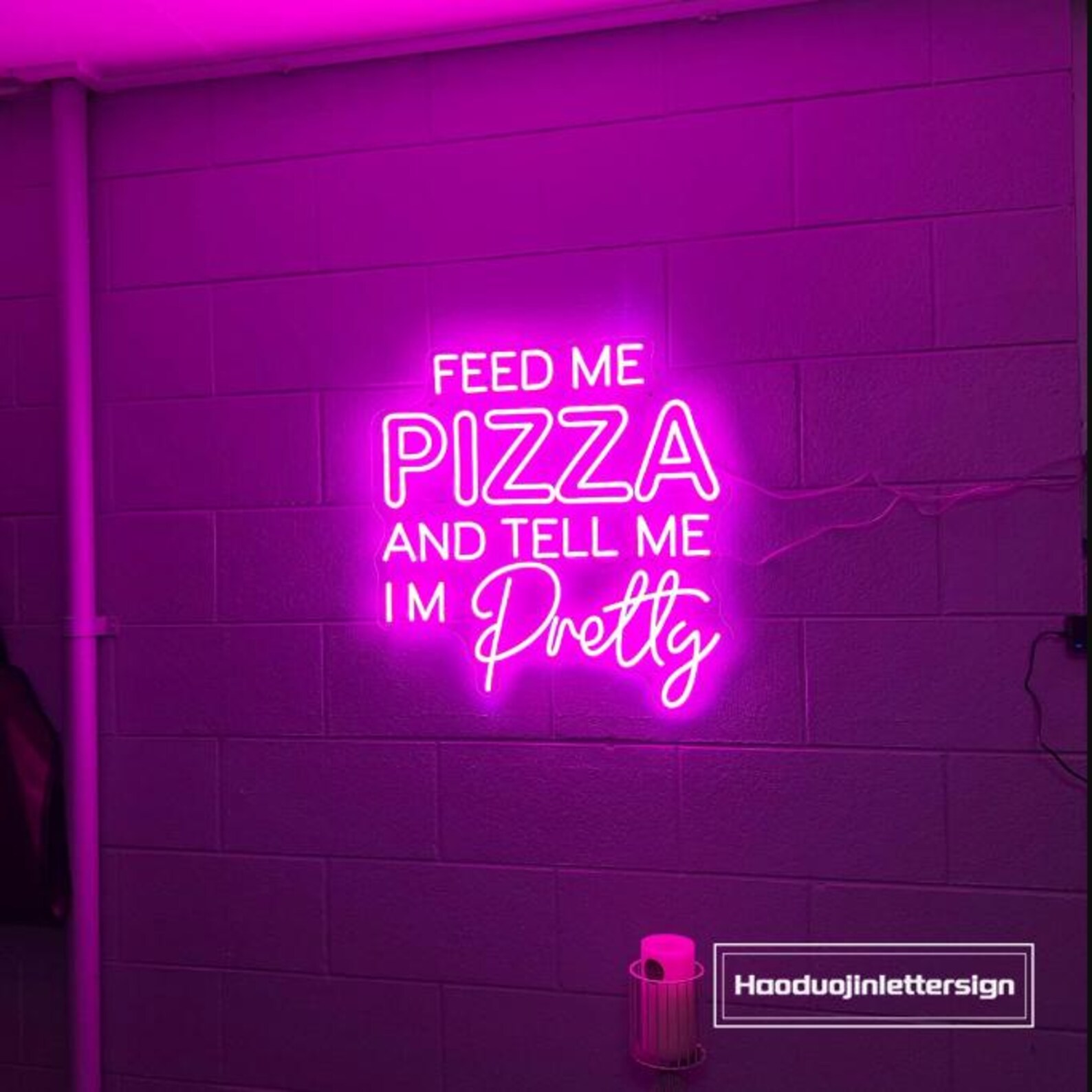Feed Me Pizza and Tell Me I'm Pretty Custom Pizza LED Neon Sign ...