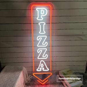 Pizza Arrow Neon Sign, Custom Pizza Restaurant LED Neon Light Fast Food ...