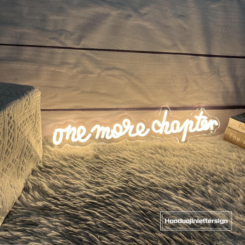 One More Chapter LED Neon Sign, Custom Home Library Neon Light Reading ...