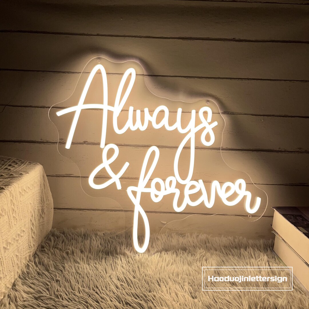 Always & Forever Neon Sign, Custom Wedding LED Neon Light Home Wall ...