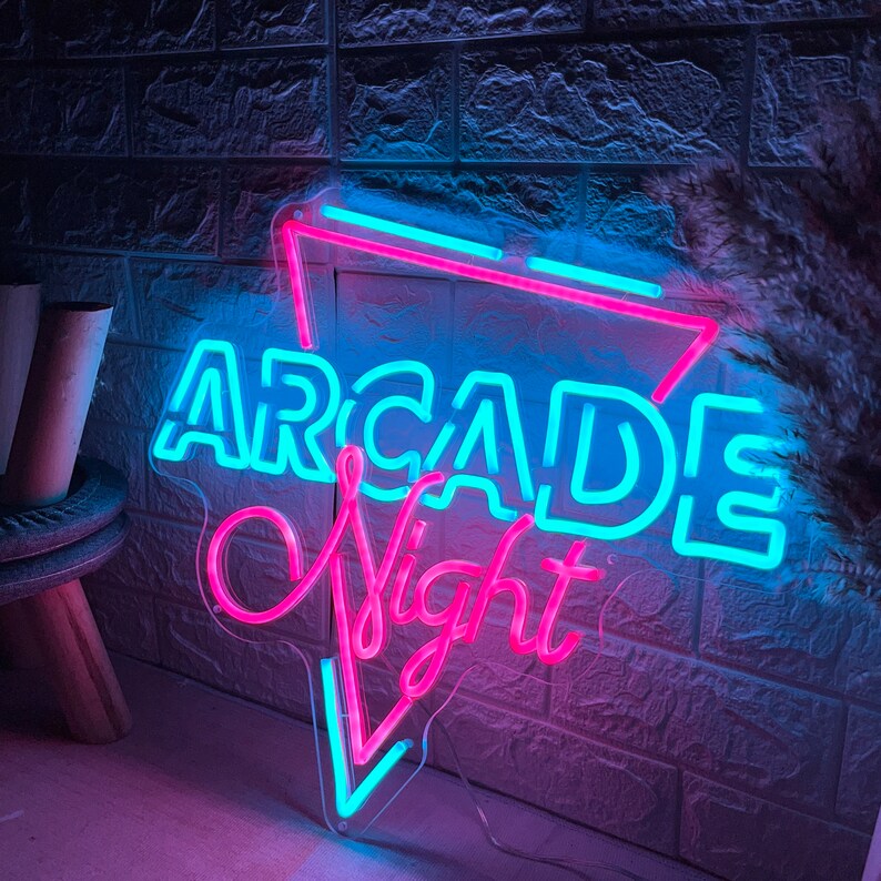Arcade Night Custom LED Neon Sign Game Room Neon Light up Sign - Etsy