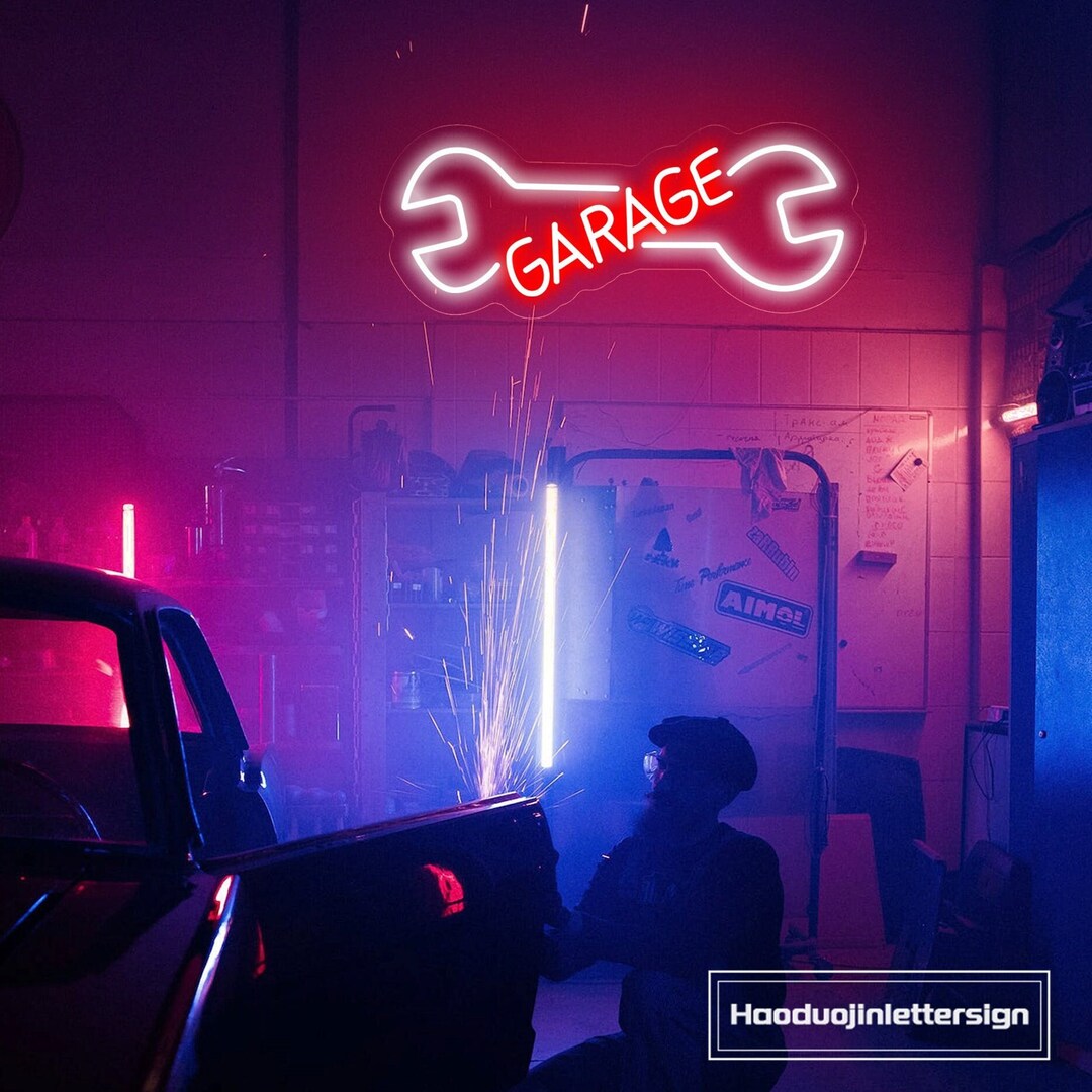 USB Garage Wrench Custom Garage LED Neon Sign Night Light Home Wall ...