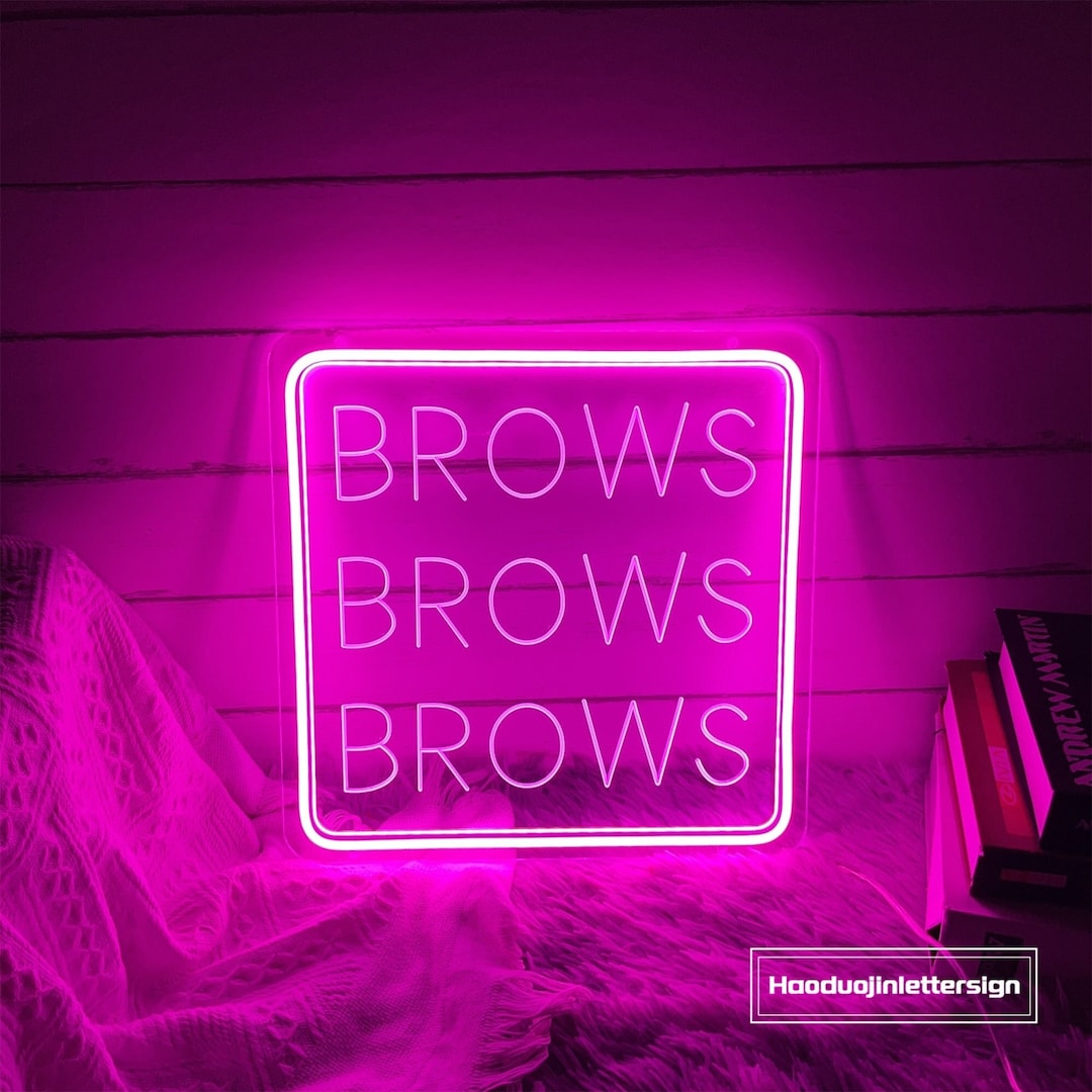 USB 3D Engraved Brows Brows Brows LED Neon Sign Custom Brows Lashes ...