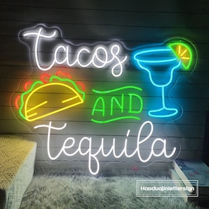 Tacos and Tequila LED Neon Sign: Mexican Party Decor - Etsy