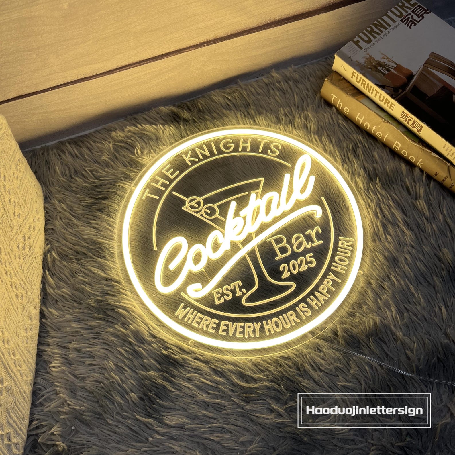 Custom Cocktail Bar Neon Sign, Home Bar Name LED Neon Light, Cocktail ...
