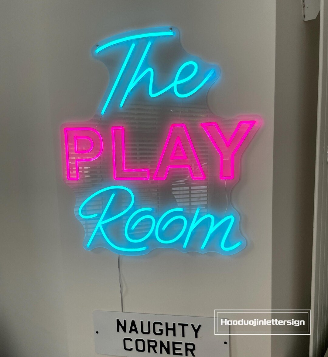The Play Room Neon Sign, Custom Playroom Game Room LED Neon Light ...