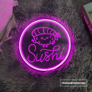 USB 3D Engraved Sushi LED Neon Sign Custom Japanese Restaurant Sushi ...