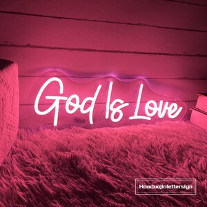 God is Love LED Neon Sign: Christian Home Decor - Etsy