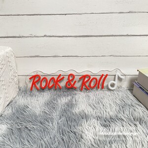 Rock & Roll Music Note Neon Sign Custom Live Music Studio LED Neon ...