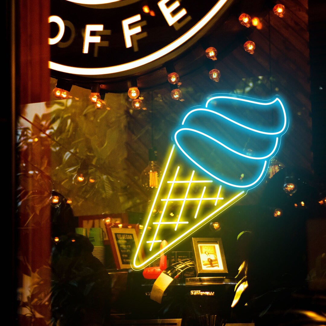 Ice Cream Custom LED Neon Sign Dimmable Neon Light up Sign Home Wall ...